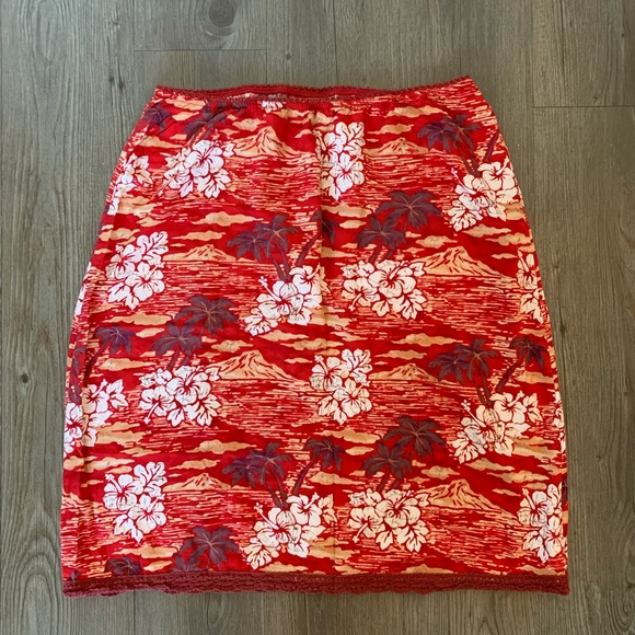 Roxy | Skirts | Vintage Roxy Hawaii Surf Y2k Hula Red Island Skirt ...